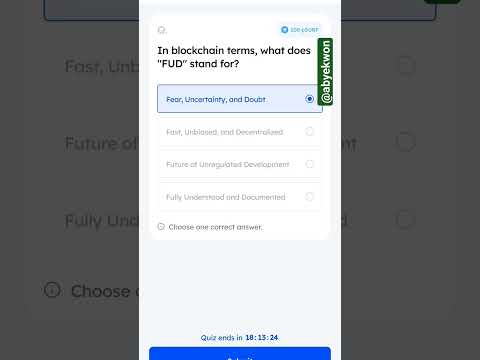 In the Blockchain terms, what does the word FUD stand for? #earnmoneyonline #marinaprotocol