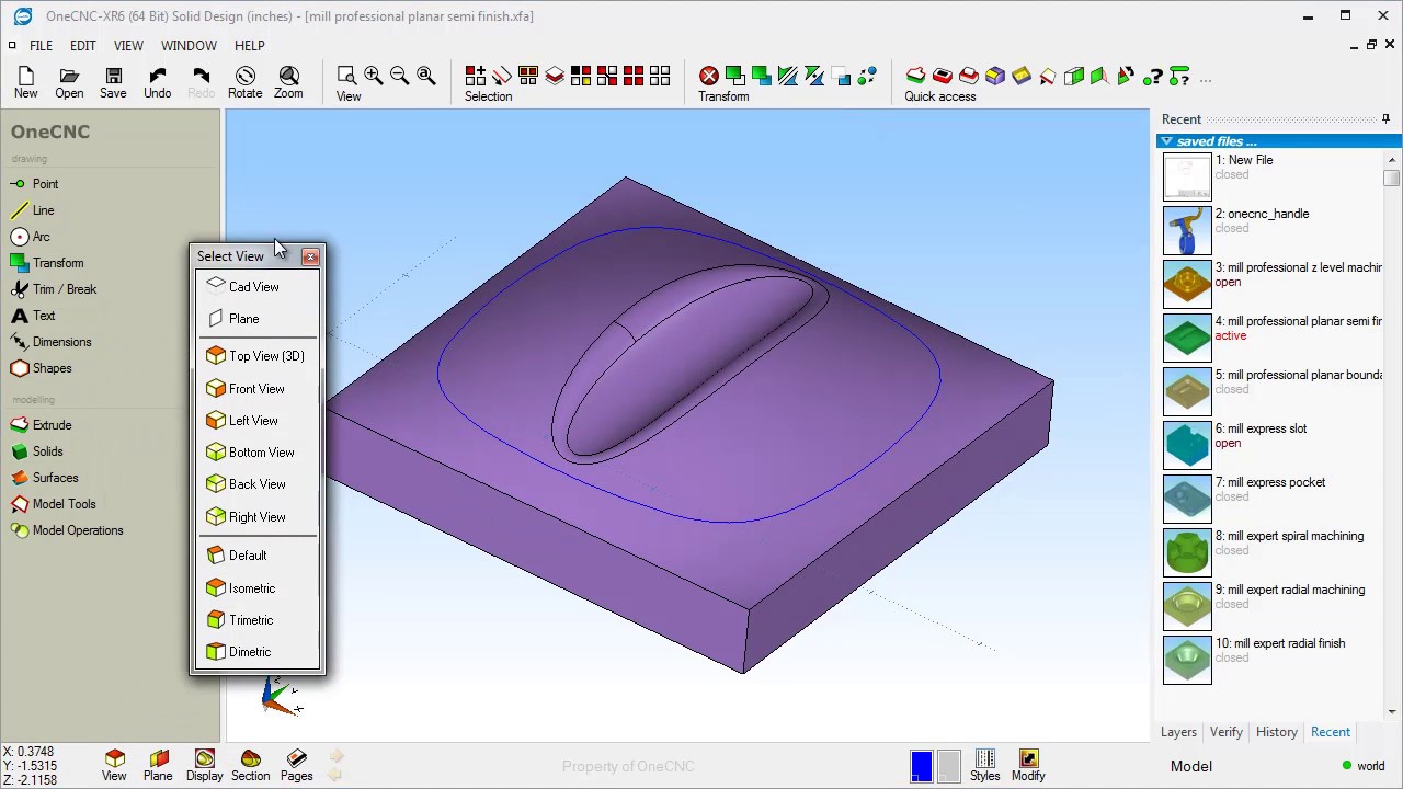 CAD CAM - OneCNC Solid Design - Video 1