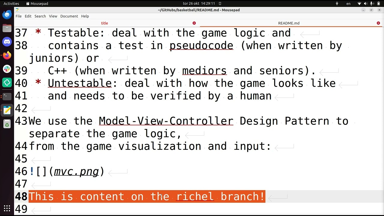 Basic GitHub workflow: modify README.md, on topic branch, using git