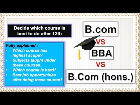Bcom Vs Bba Vs Bcom(hons) | which is better | how to choose your course | career after these course|