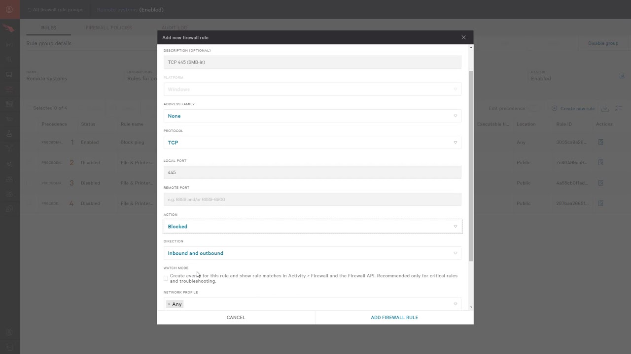 Host Firewall Protection for a Remote Workforce