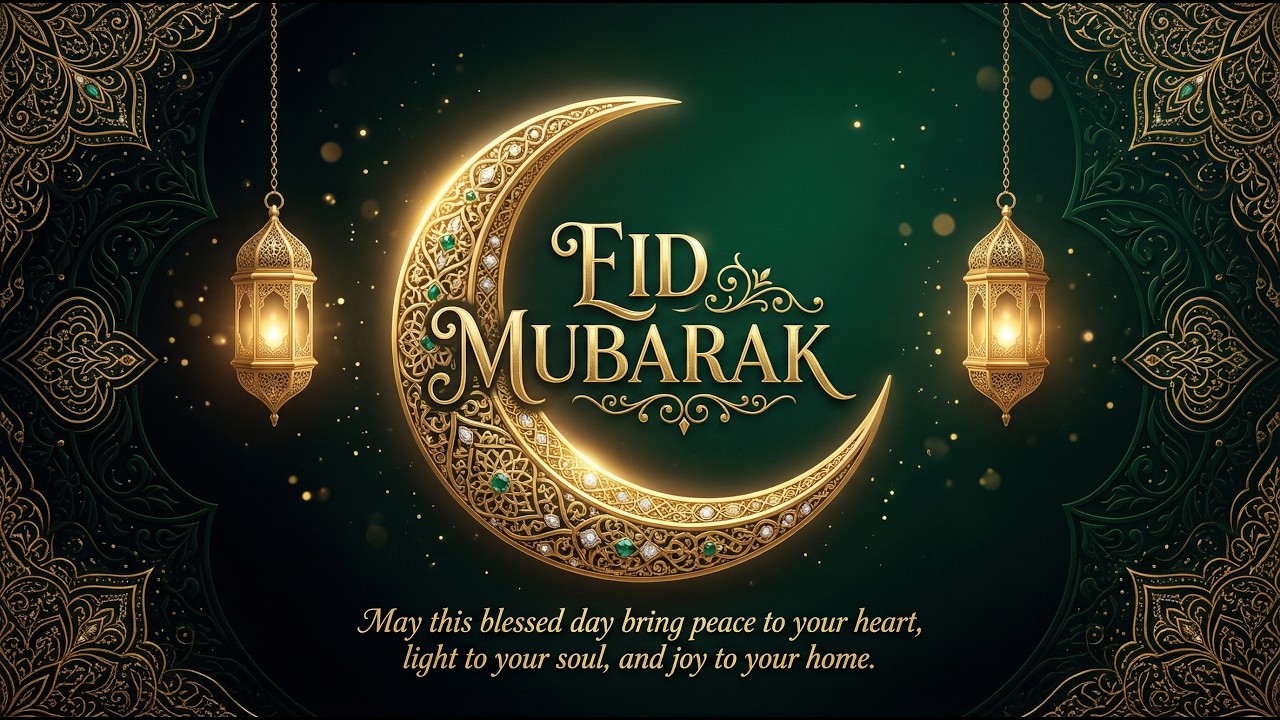 4K Eid Mubarak TV Ambiance 🌙 Luxury Vector Art & Soft islamic Instrumentals