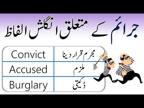 Crime Vocabulary Words in English with Urdu Meanings | AQ English