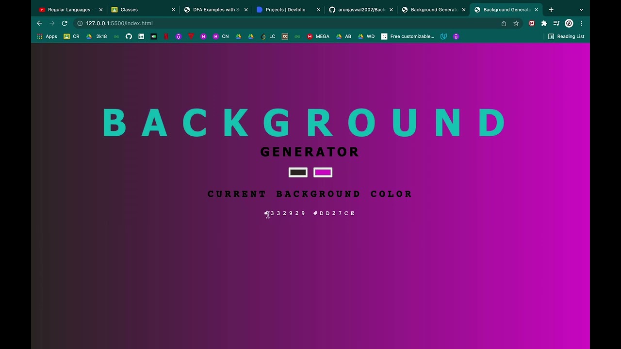 Background Gradient Color Generator