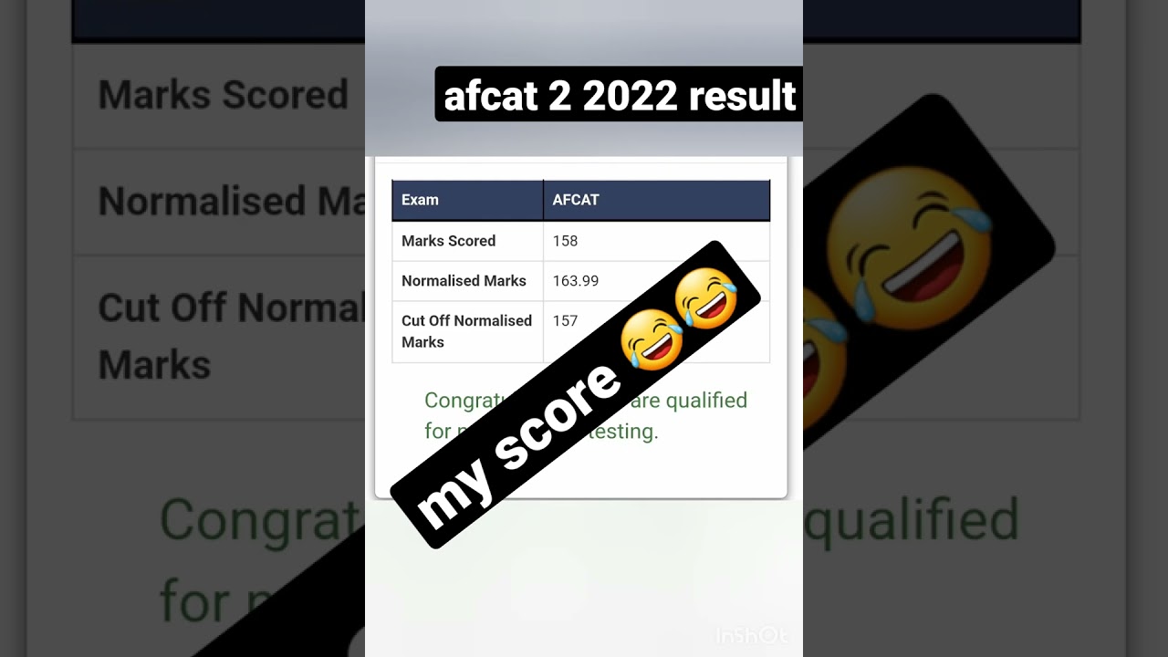 #afcat 2 2022 result  #myscore should i go for ssb or not with such low scores 😅
