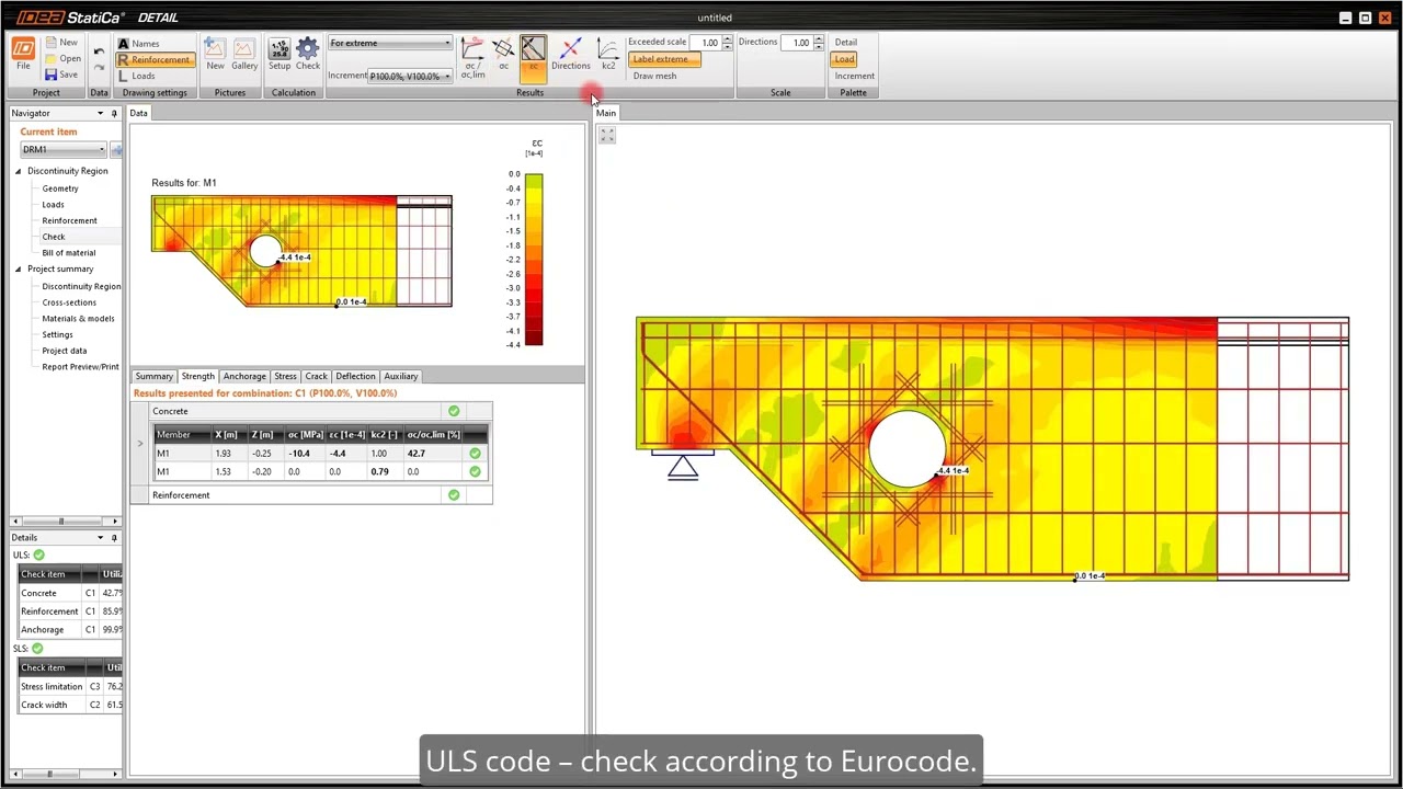 Structural design of a beam with dapped end in IDEA StatiCa Detail (EN)
