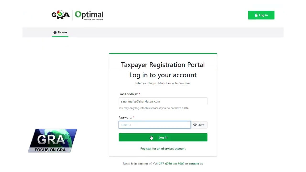 Applying for a TIN through Optimal eServices