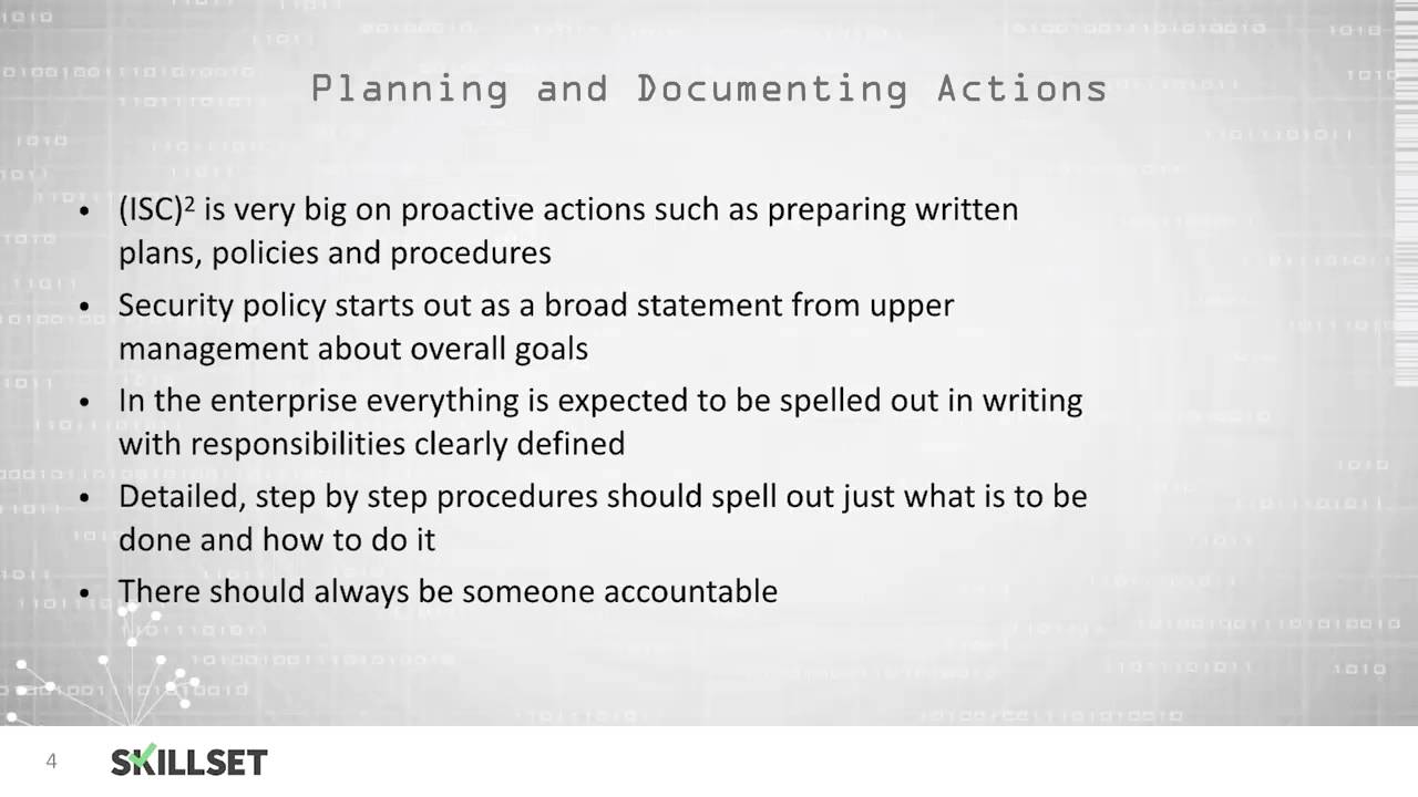 Information Security Policy (CISSP Free by Skillset.com)