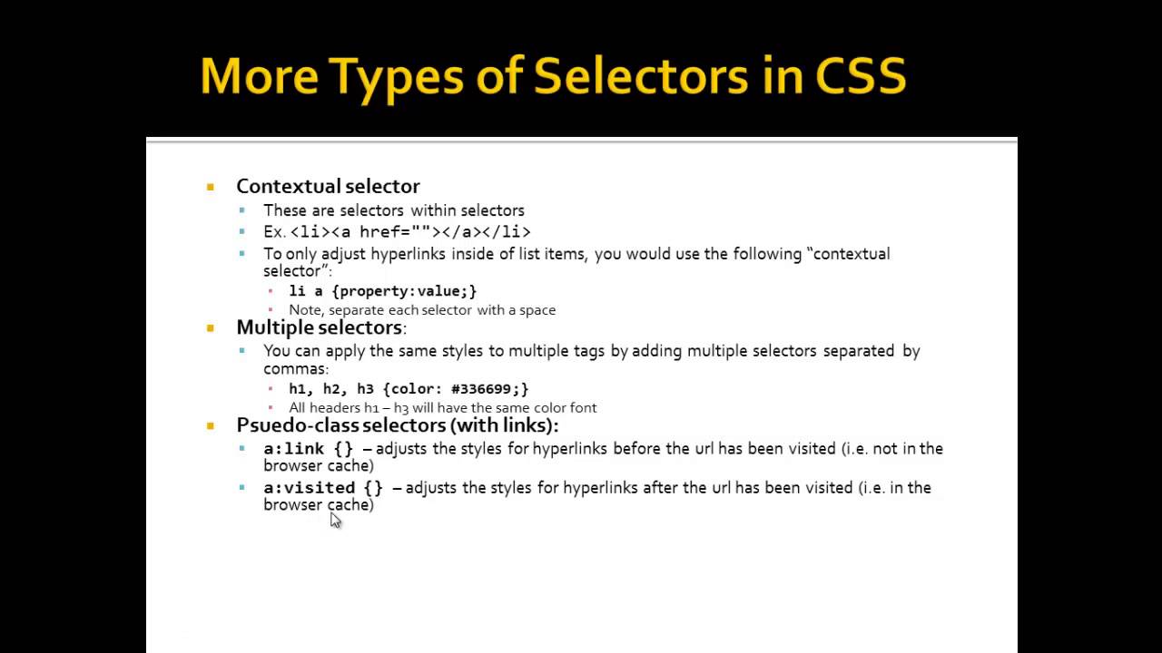 CSS Selectors & Styling Lists Part 1