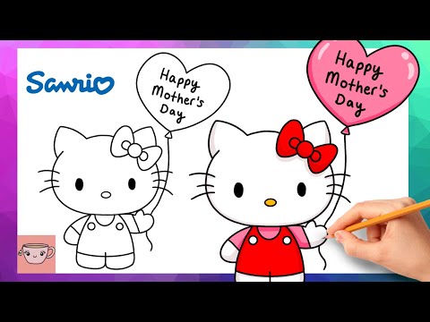 How To Draw Hello Kitty Mother's Day Balloon | Sanrio | Drawing Tutorial