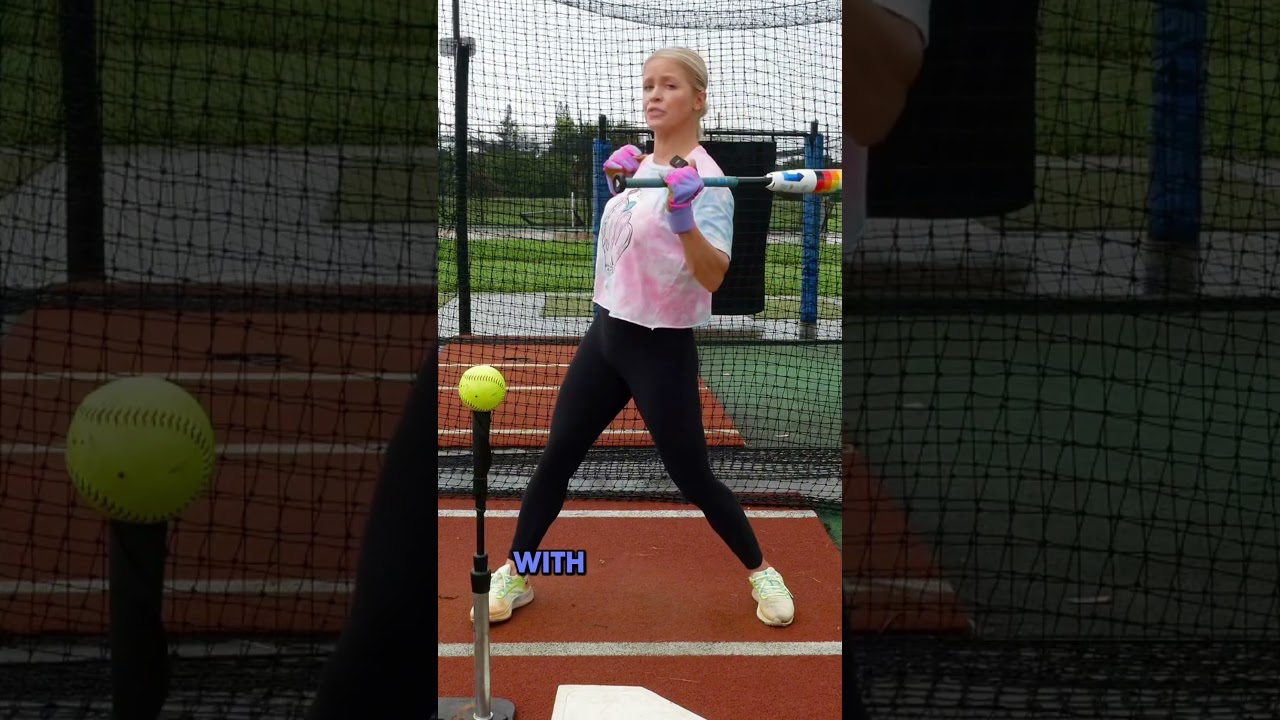 Hitting drill to work on getting into correct launch position + firing hips 1st #softball #baseball