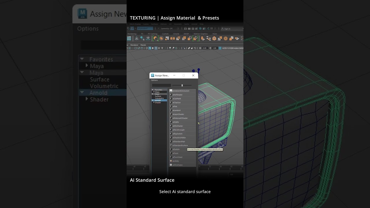 03. Maya- Assign Material and Presets: Ai Standard Surface
