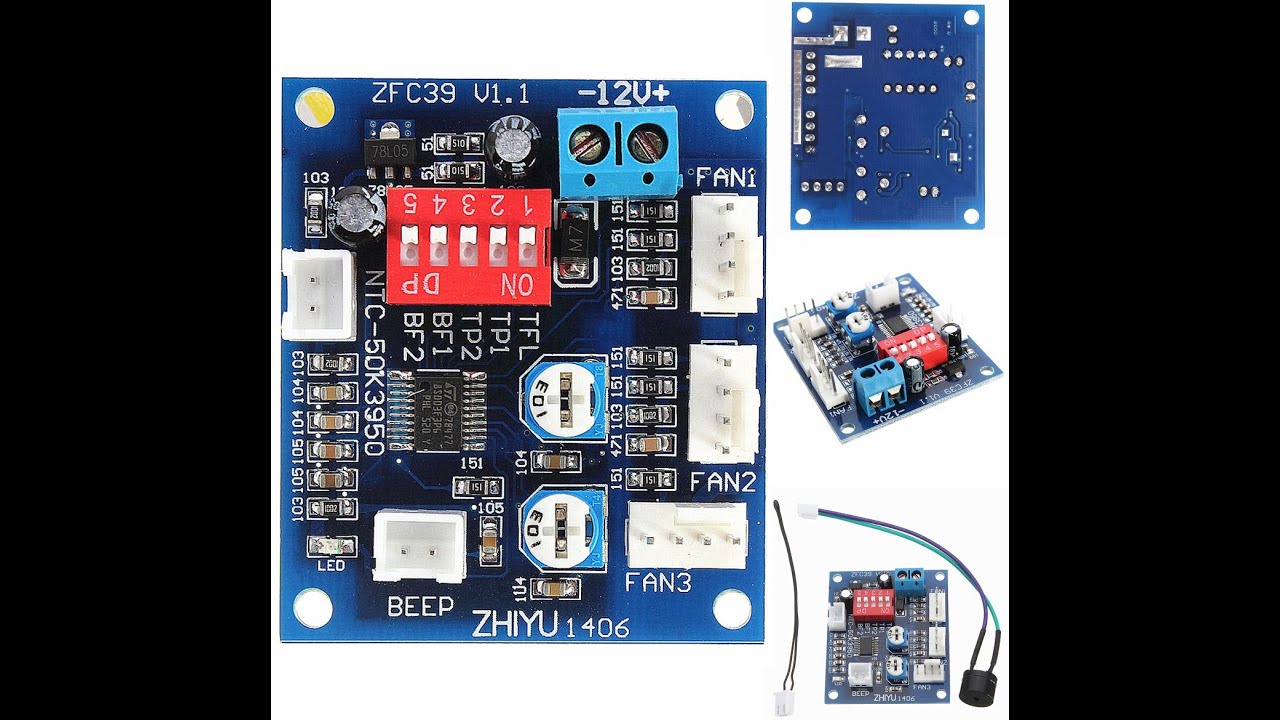 5$ 12V Fan Temperature Control Speed Demo