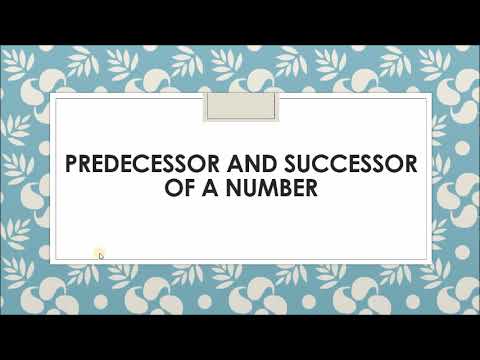 CLASS 3 MATH - PREDECESSOR & SUCCESSOR
