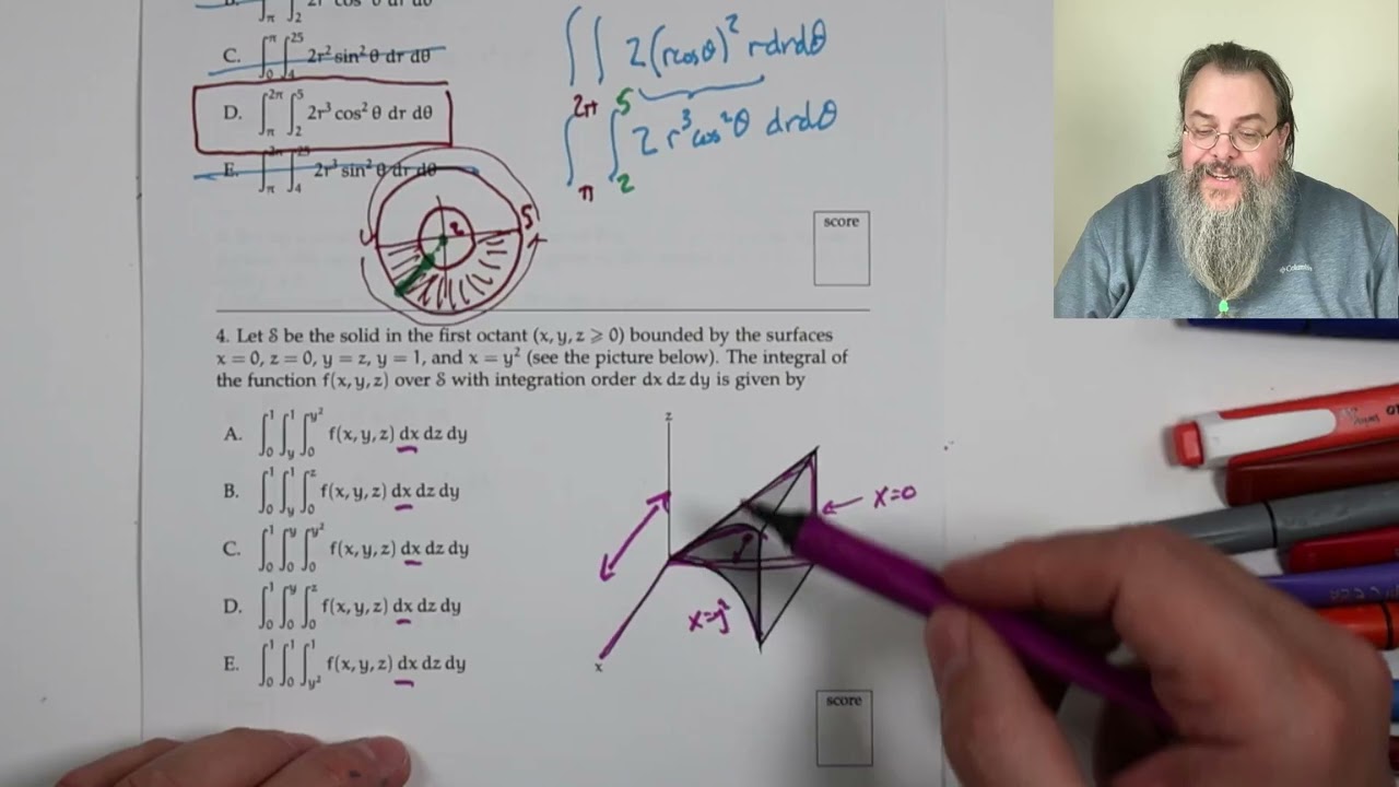 Calc 3, Exam 3 walkthrough (Fall 2024)