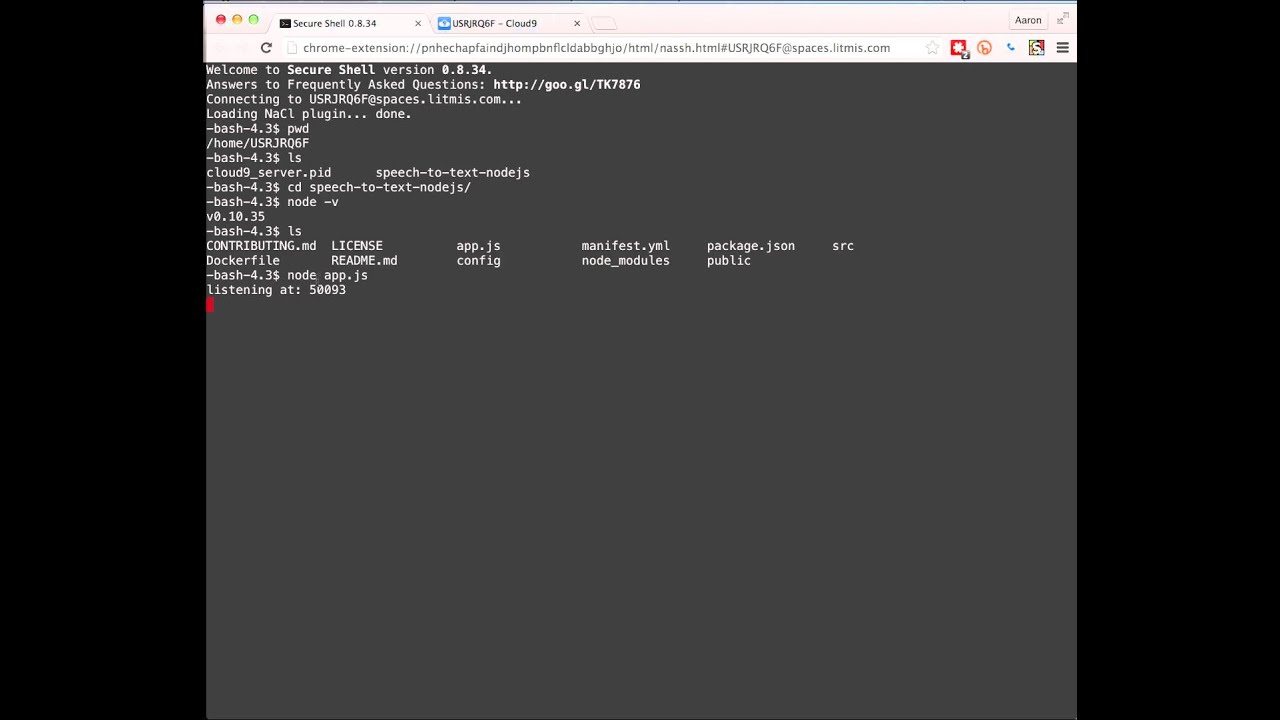 IBM Watson speech-to-text on IBM i with Node.js