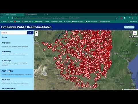 health institutions' web applications developed with leaflet, CSS, HTML, and JavaScript