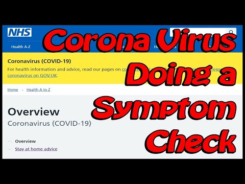 CoronaVirus/Covid-19 - how to self check for symptoms