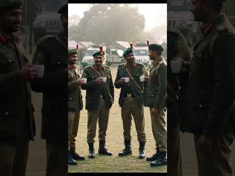 Morning with Indian Army Soldiers | Tea, Brotherhood & Discipline in Winter Mist #shorts