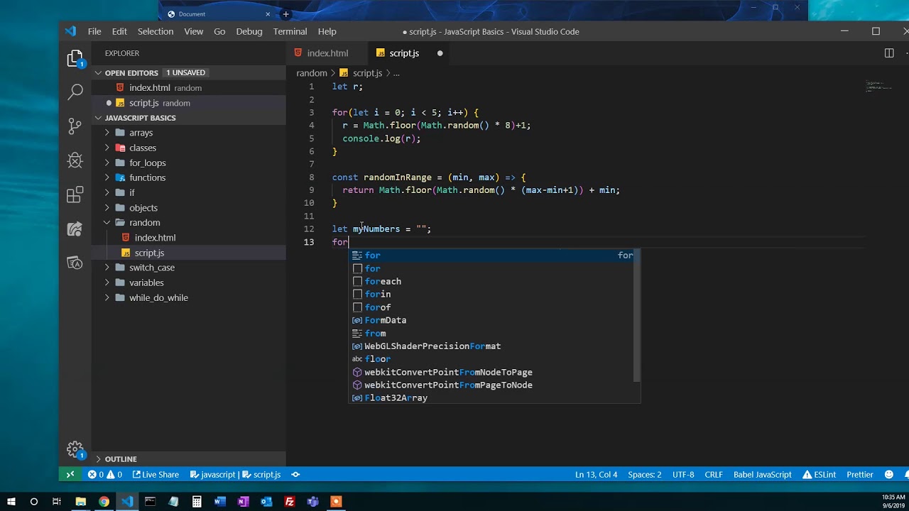 JavaScript Tutorial #10 - Random