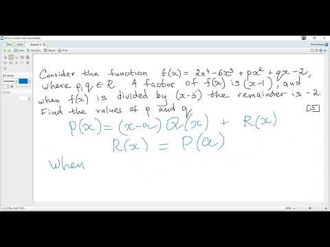 IB Math Past Papers May 2025 TZ1 AA HL 2-2. Remainder theorem. Roots of a polynomial.