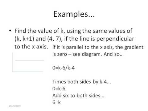 Perpendicular lines and Gradients