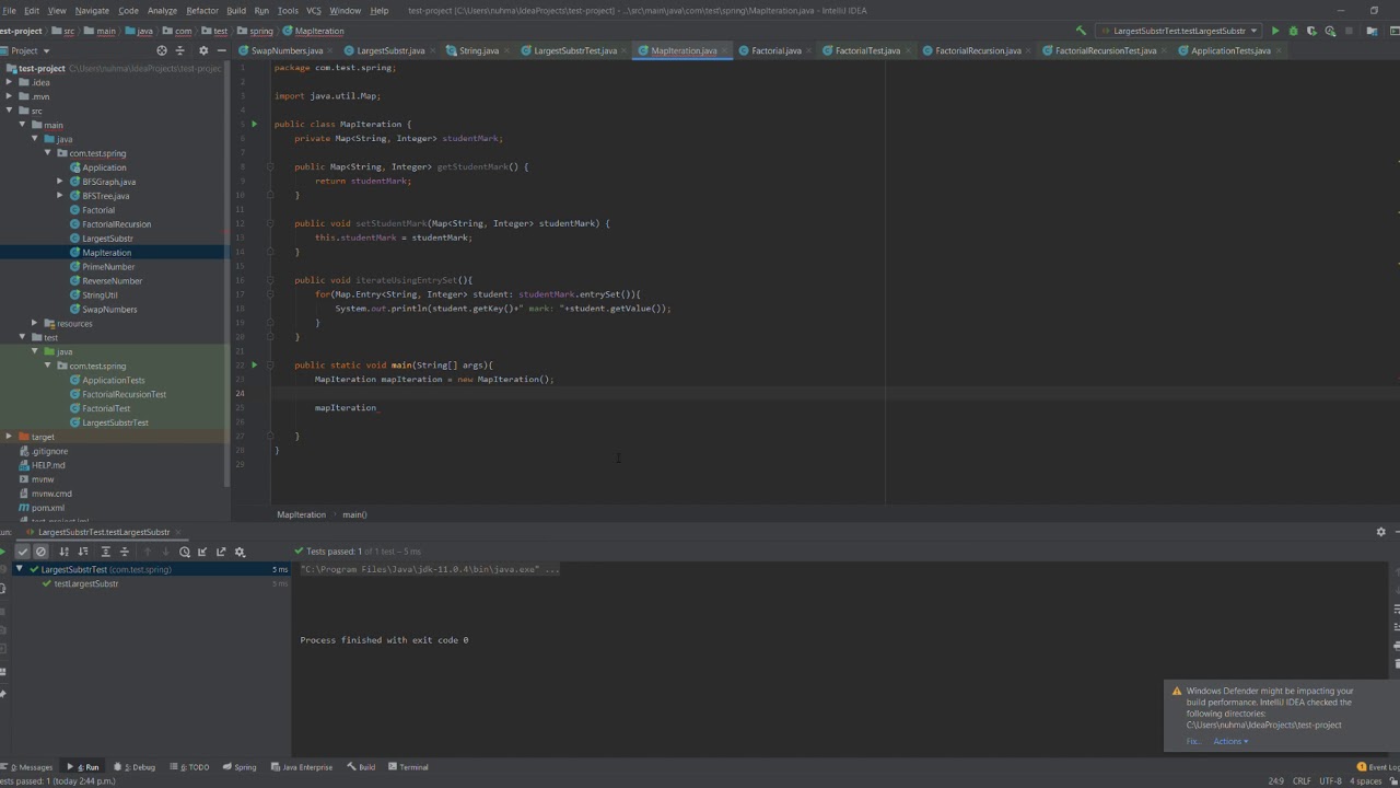 Iterate a Map using Entry Set Java coding interview questions