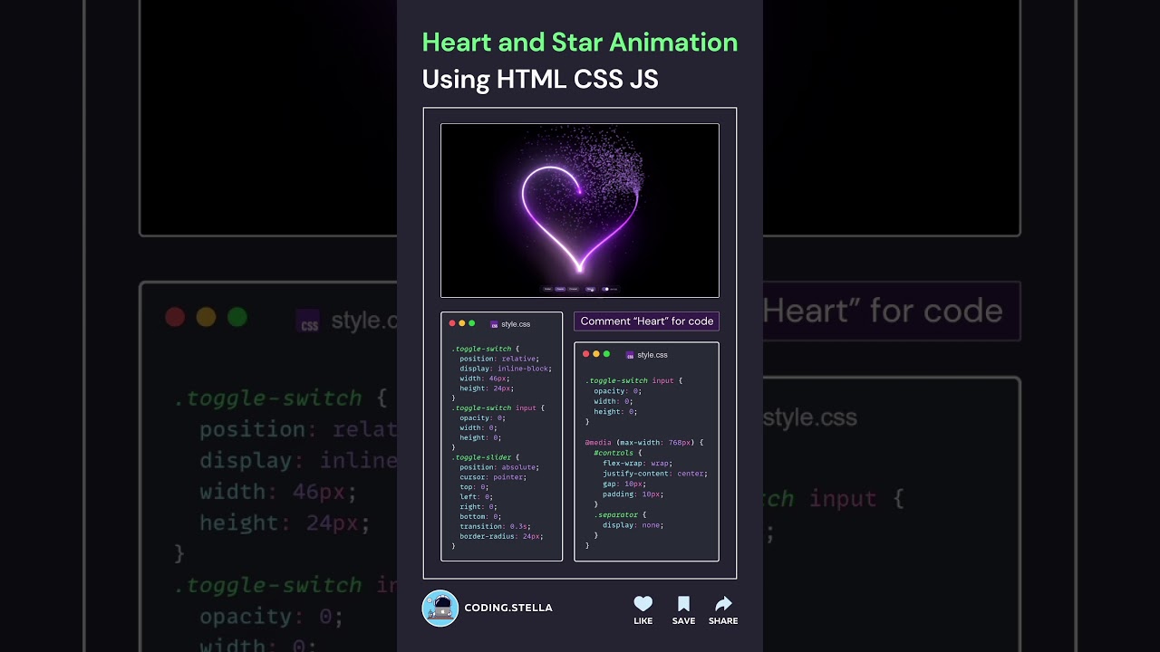 Animated Heart 🤯☠️ HTML CSS #js #animation #shorts