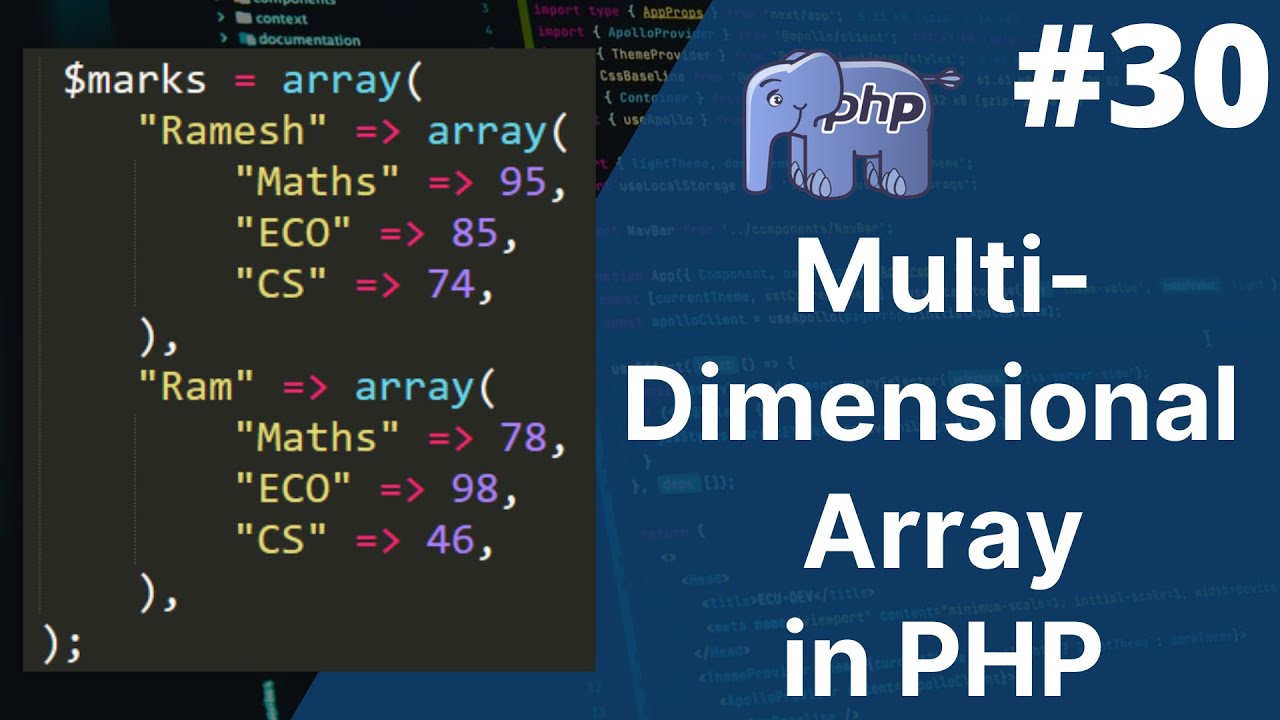 Array in php | Multidimensional array in php in hindi | php tutorial for beginners full - 30 #array