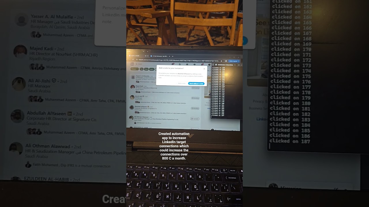 Created app to increase LinkedIn connections which could increase the connections over 800 C a month