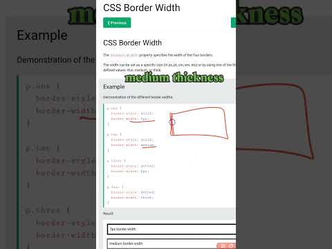 CSS Coding 101: 03 Border Width Property in #CSS #csstutorial #shorts