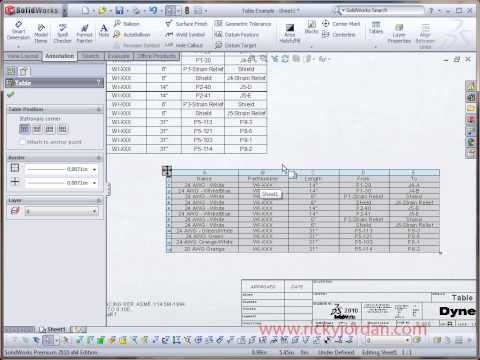 SolidWorks 2010 Excel Paste into General Tables