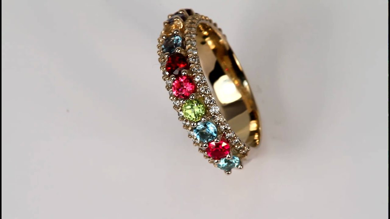 Twelve Birthstone Mothers Ring by Christopher Michael from Mothersfamilyrings.com