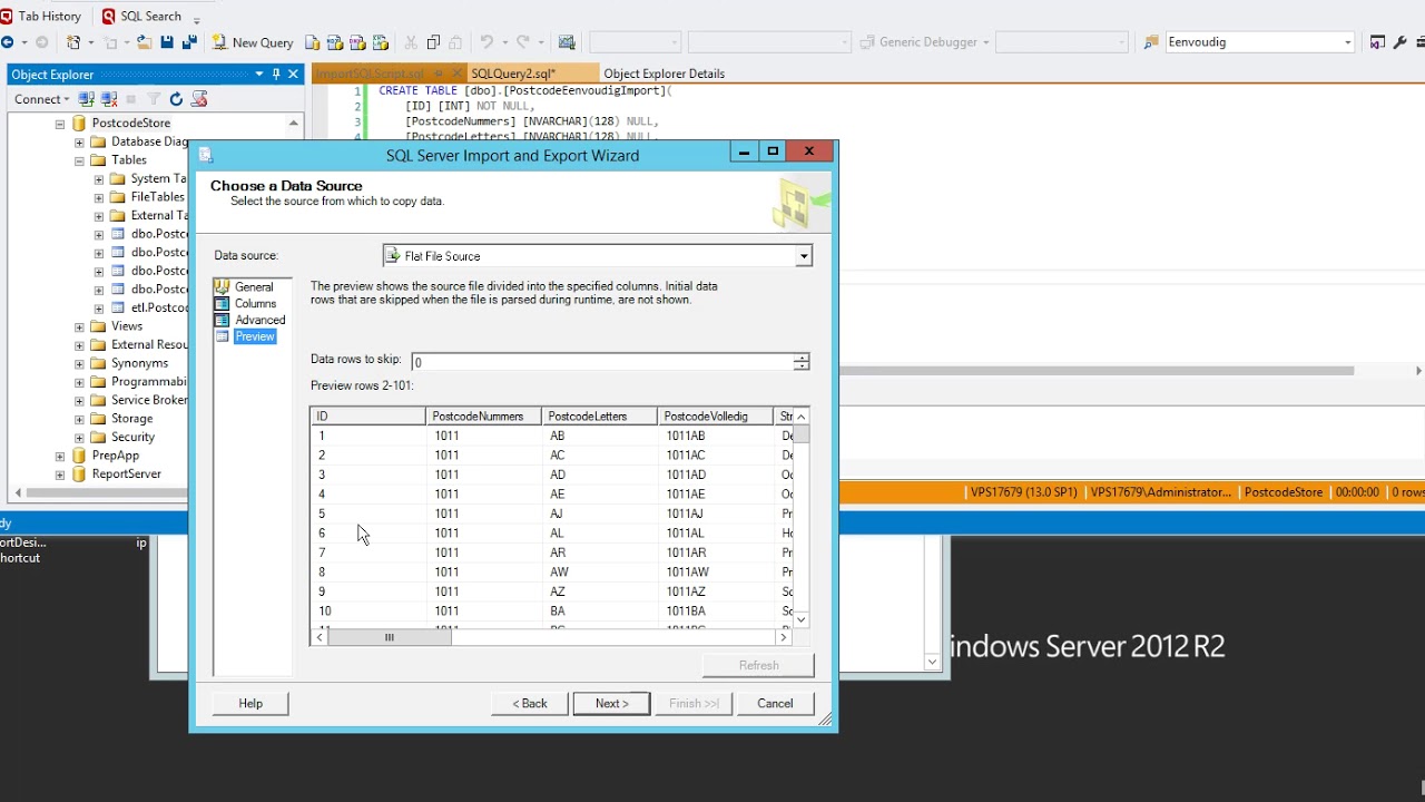 Postcode Nederland Data Import SSMS | Postcode.Store | Postcodes