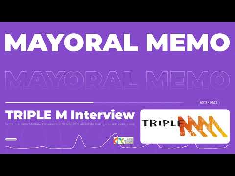 Mayoral Memo with Scott on Triple M on 16 May 2022 discussing the upcoming NRL game and pool prices.