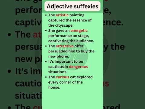 Adjective suffixes in English Grammar #shorts
