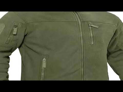 TACVASEN Men's Fleece Jacket Soft Warmth Windproof Full Zip Up Coat Multiple Zipper Pockets Hiking W