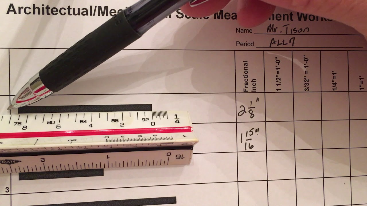 How to read an architectural scale where 1/4
