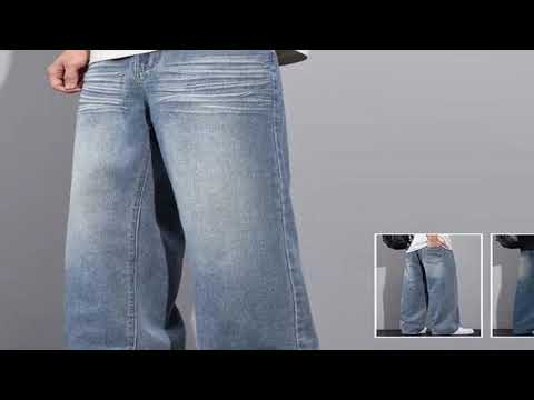 2025 Spring Summer New Casual Wide Pants Vintage Loose Wash Fashion Baggy Denim Trousers Male Straig