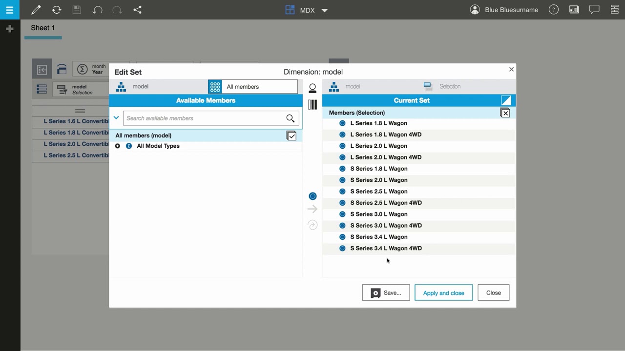 Edit MDX expressions in Planning Analytics Workspace