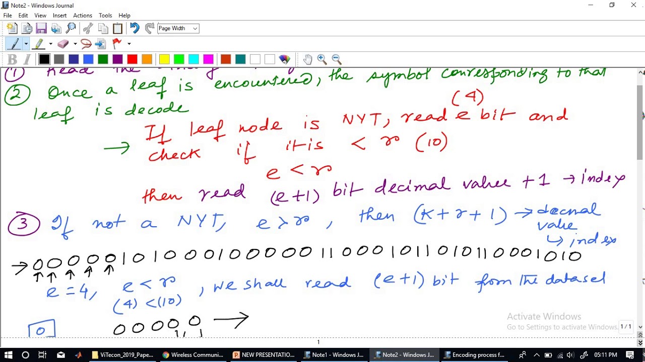 Adaptive Huffman Decoding process
