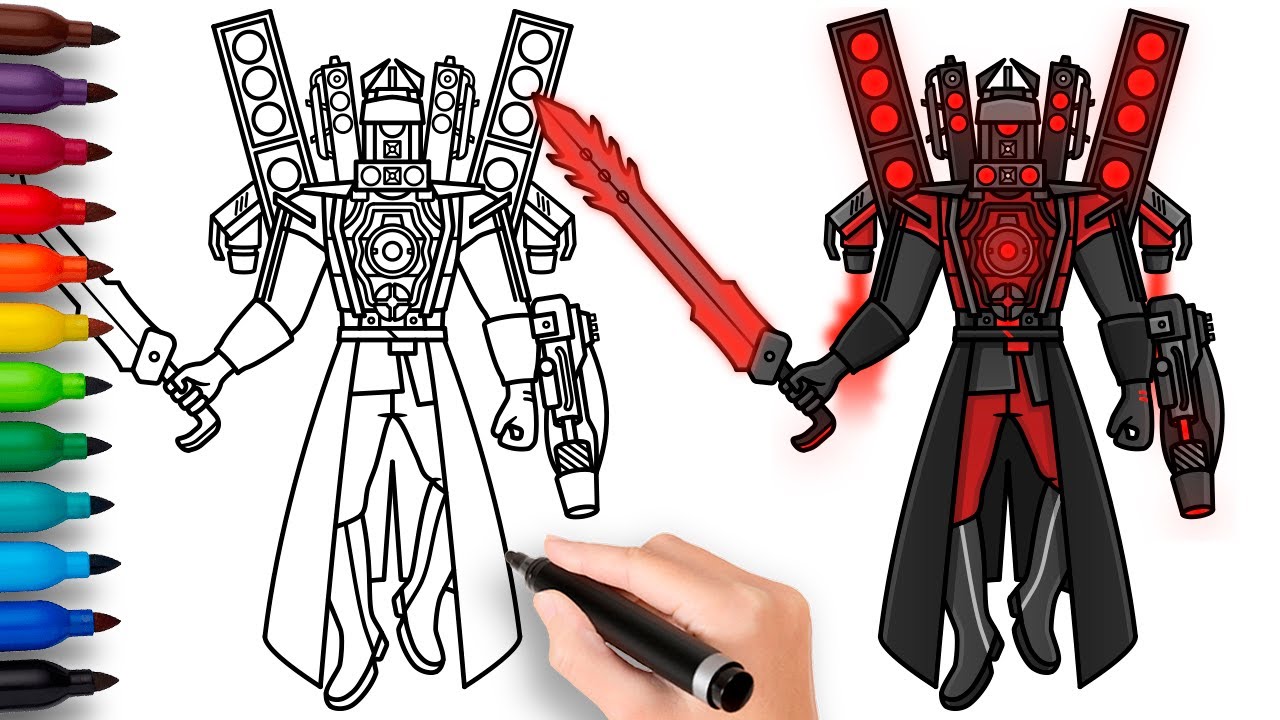 HOW TO DRAW NEW ARMED UPGRADED TITAN SPEAKERMAN | Skibidi Toilet Fanmade - Easy Step by Step Drawing