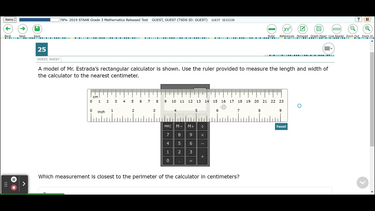 STAAR - reference chart, ruler and graph paper