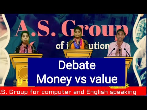 English speaking activity debate topic (what is more important money or value)