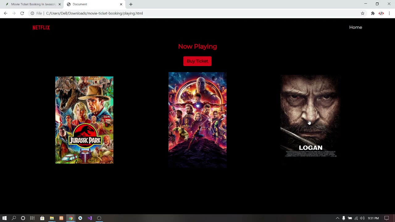 Movie Ticket Booking In JavaScript With Source Code | Source Code & Projects