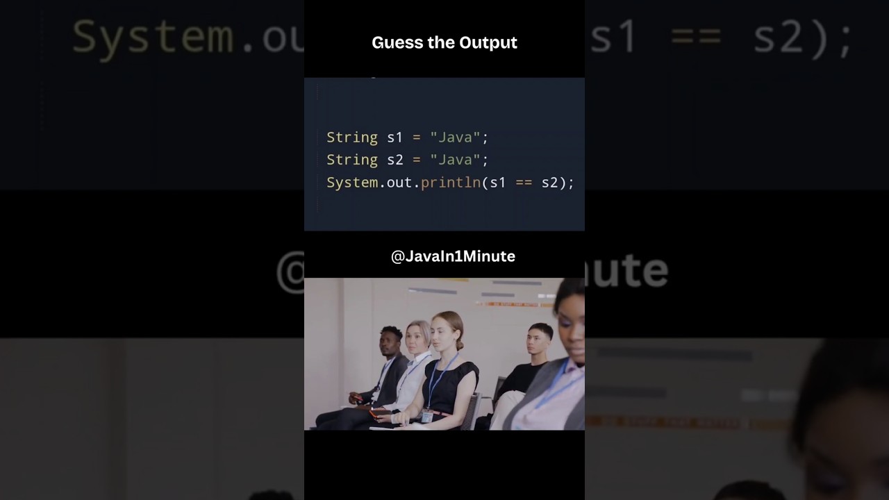 🎯Java String Comparison Trick | s1 == s2 Explained in detail.💡#javaprogramming #javain1minute