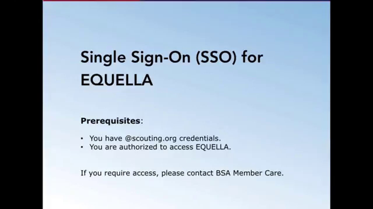 BSA Single Sign-On for Equella
