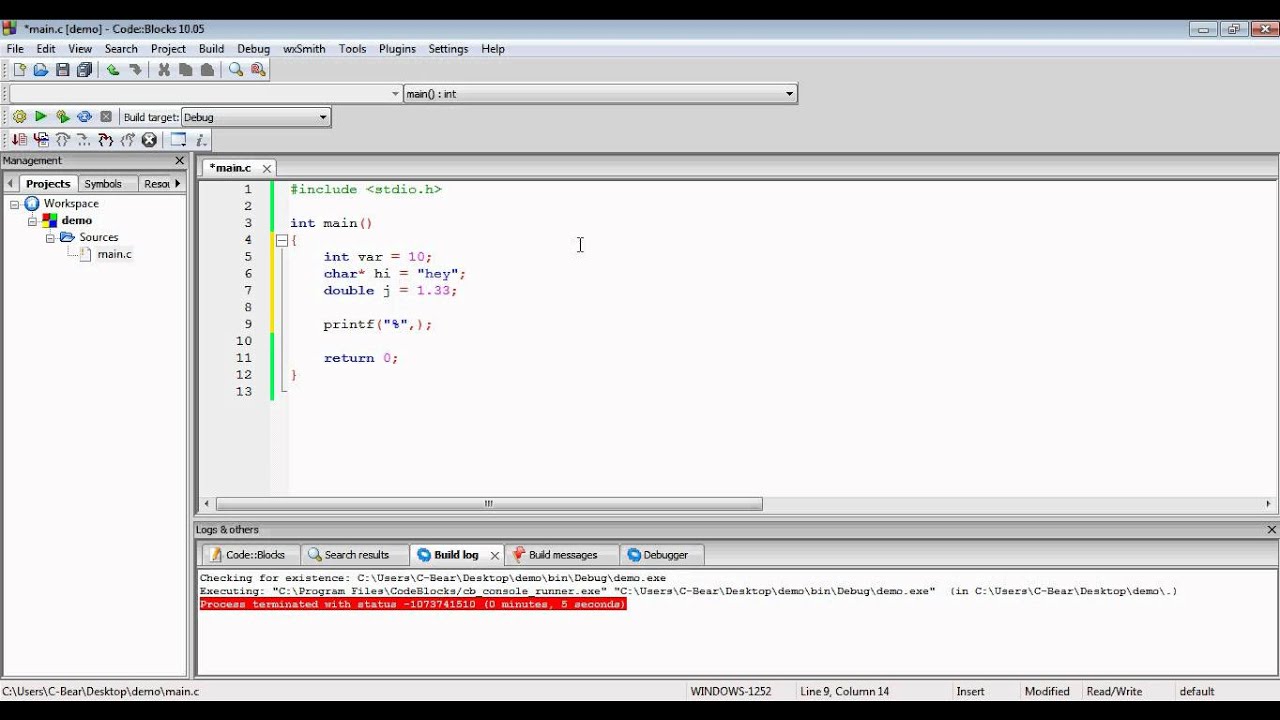 DevShock Tutorial C: printf/scanf