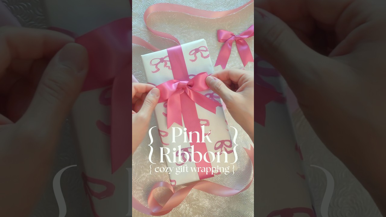 Cozy Pink Bow Gift Wrapping Idea 🎀 #shorts