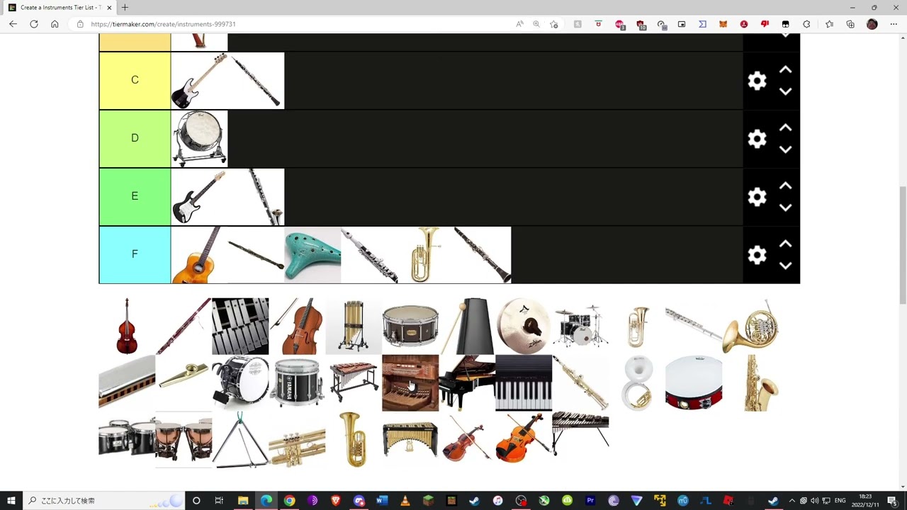 making instrument tier list with tteek gammer
